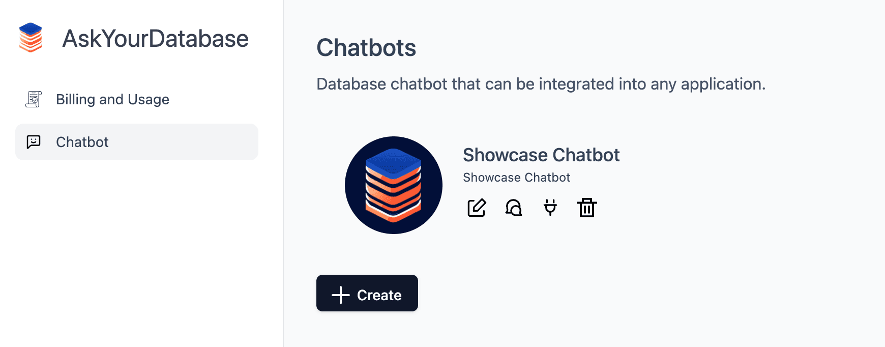 Create and Integrate Chatbot – AskYourDatabase